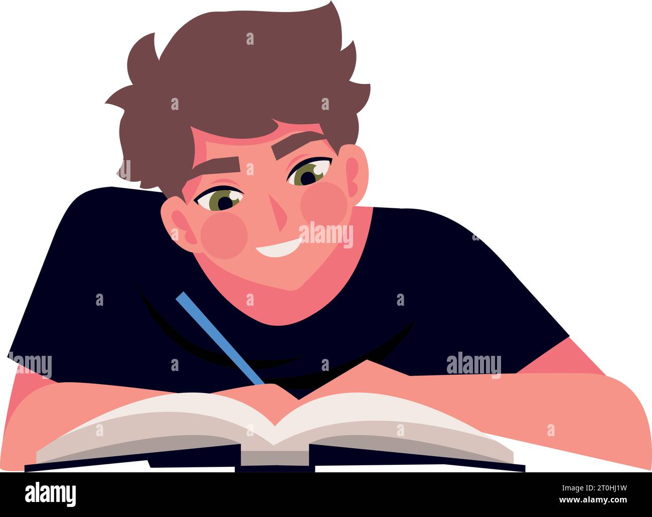 Male writer writing book Stock Vector Images - Alamy