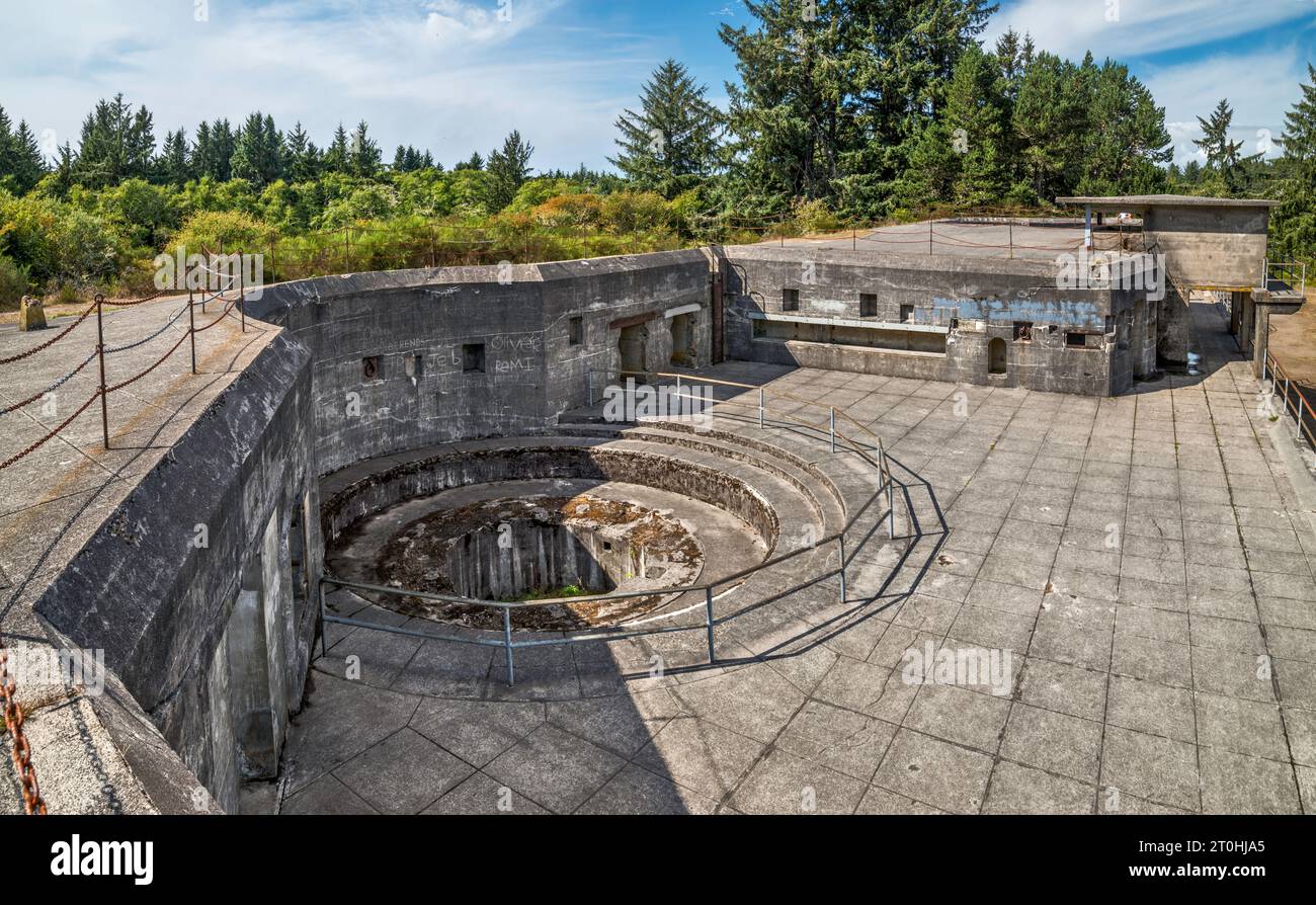 Gun position at Battery Russell remains, built in 1904, Fort Stevens ...