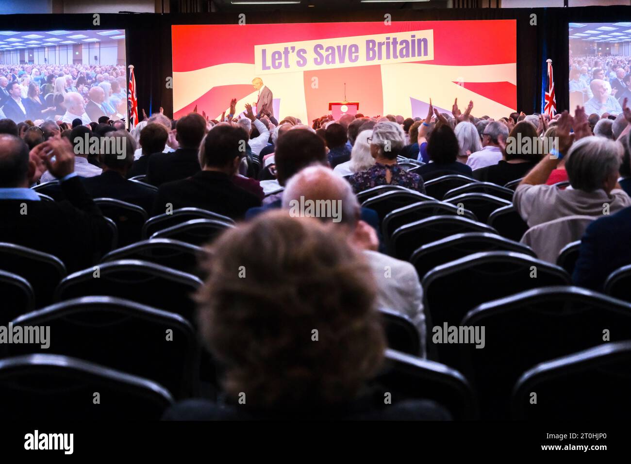 London, UK. 7th Oct 2023. The Reform Party Conference in London. Nigel ...