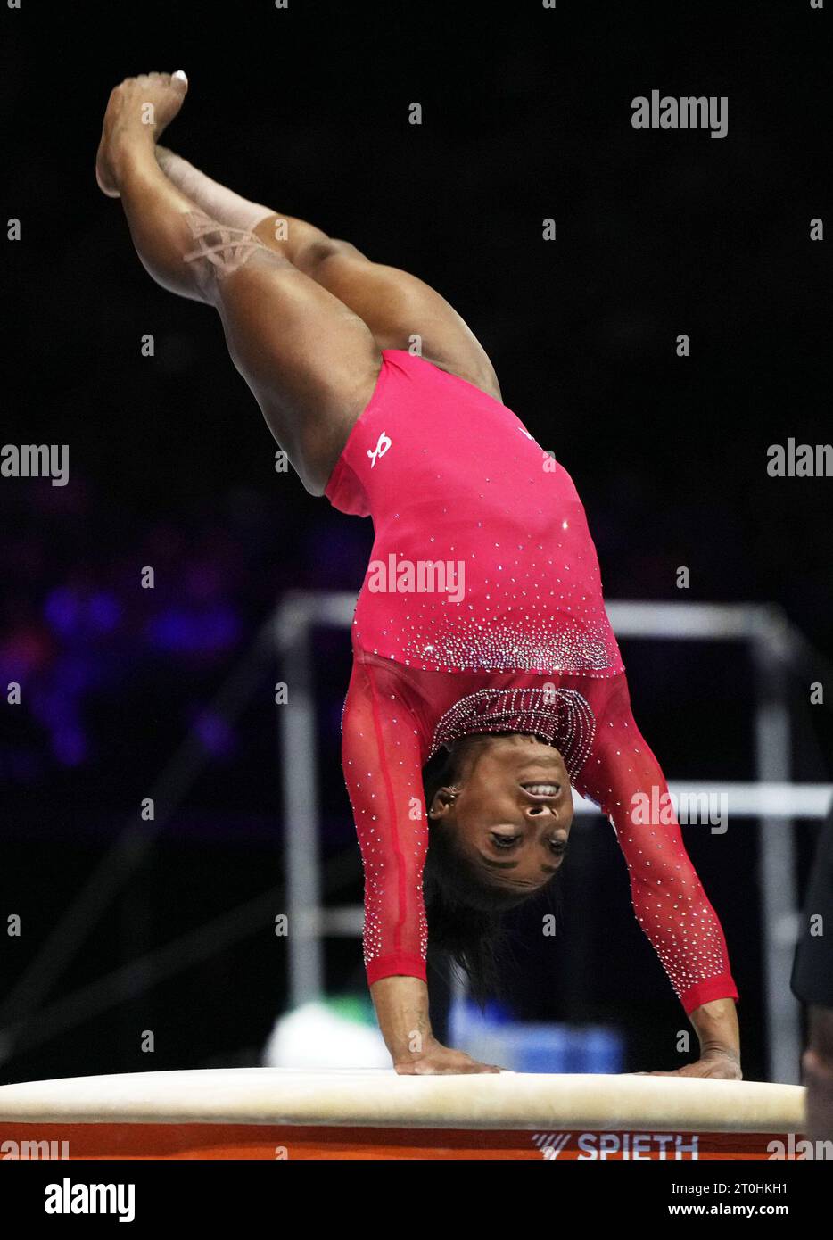 Simone Biles of the United States performs in the women's vault final ...