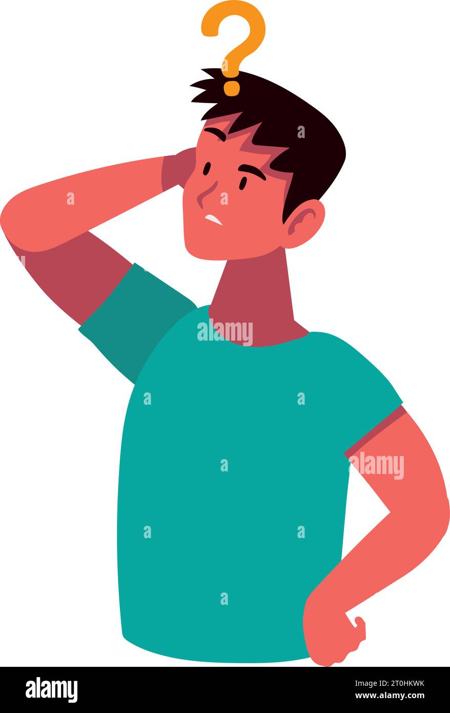 Portrait thoughtful pensive man think Stock Vector Images - Alamy