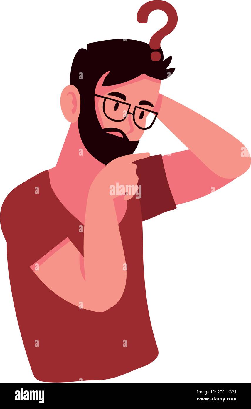 Pensive man thinking question Stock Vector Images - Alamy