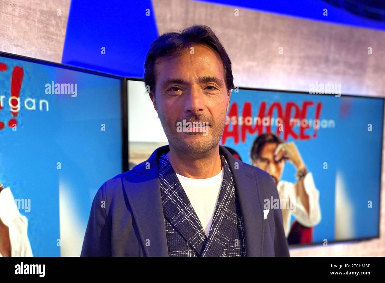 Alessandro Morgan, Schlagersänger beim TV-Interview von rfo ...