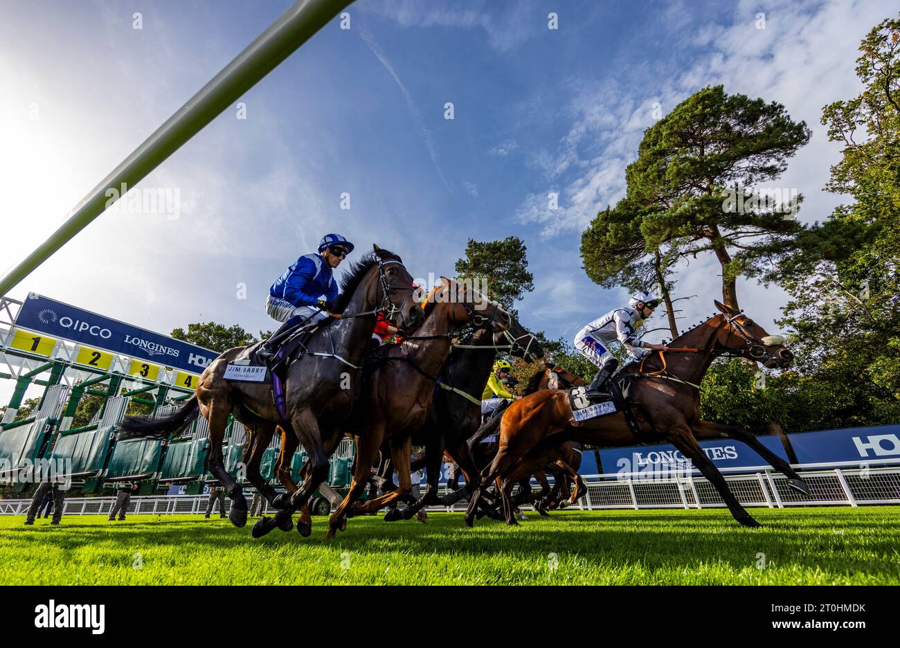 Al Qareem ridden by jockey Clifford Lee (right) out the stall during ...