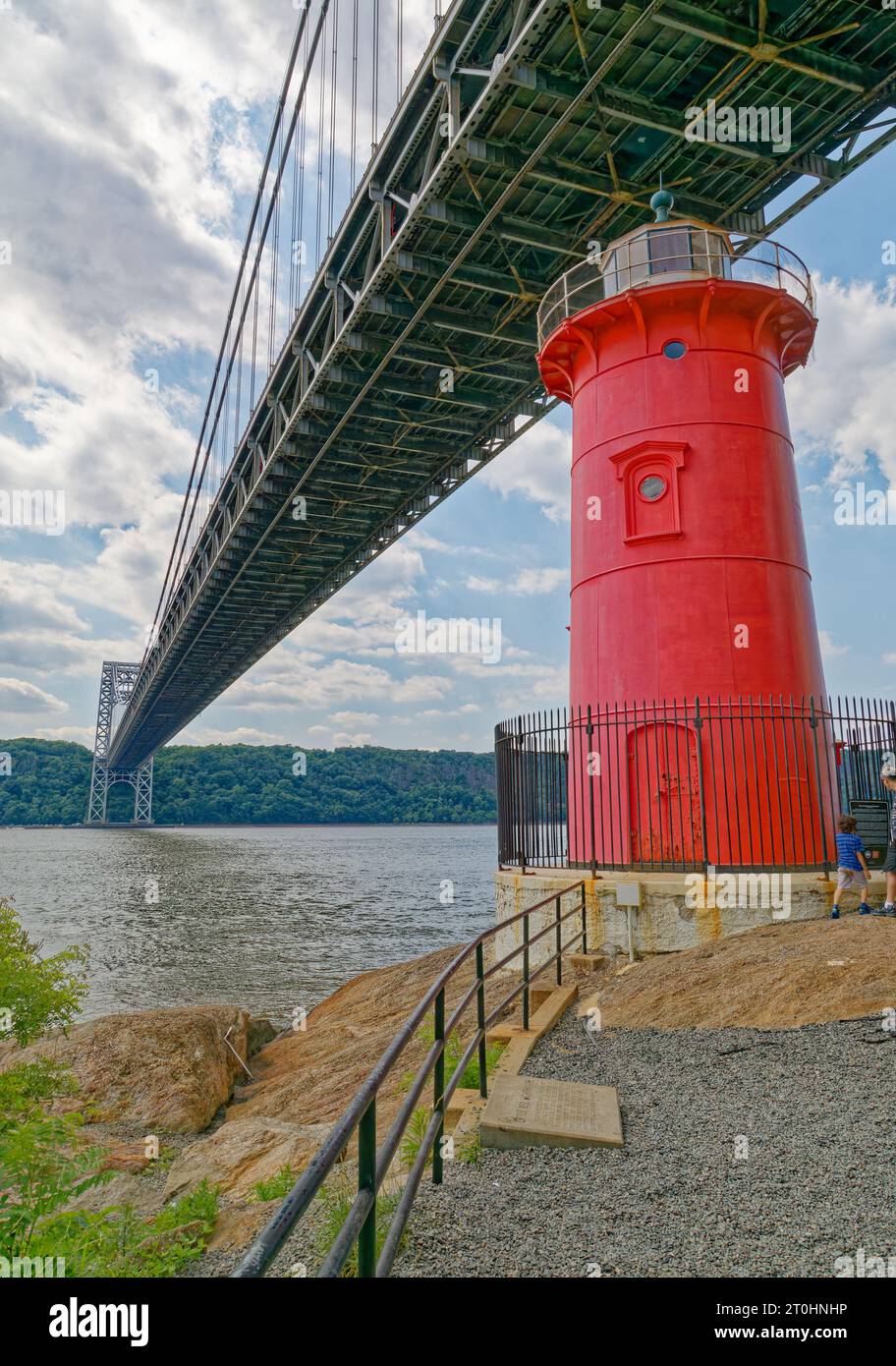 Jeffrey’s Hook Lighthouse, aka Little Red Lighthouse, built in 1880 at ...
