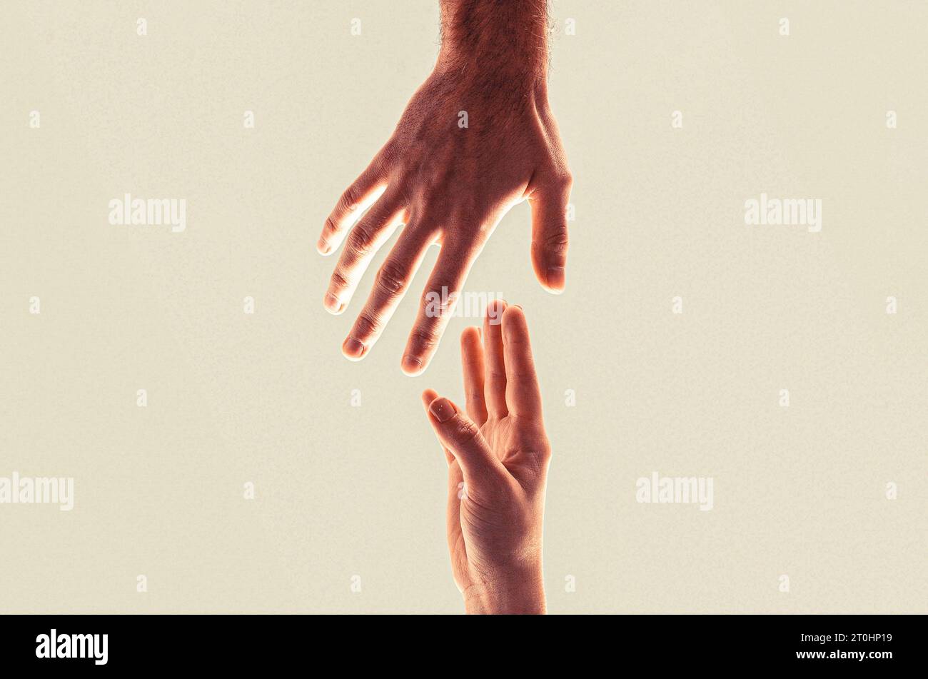 Two hands, helping arm of a friend, teamwork, vertical. Helping hand ...