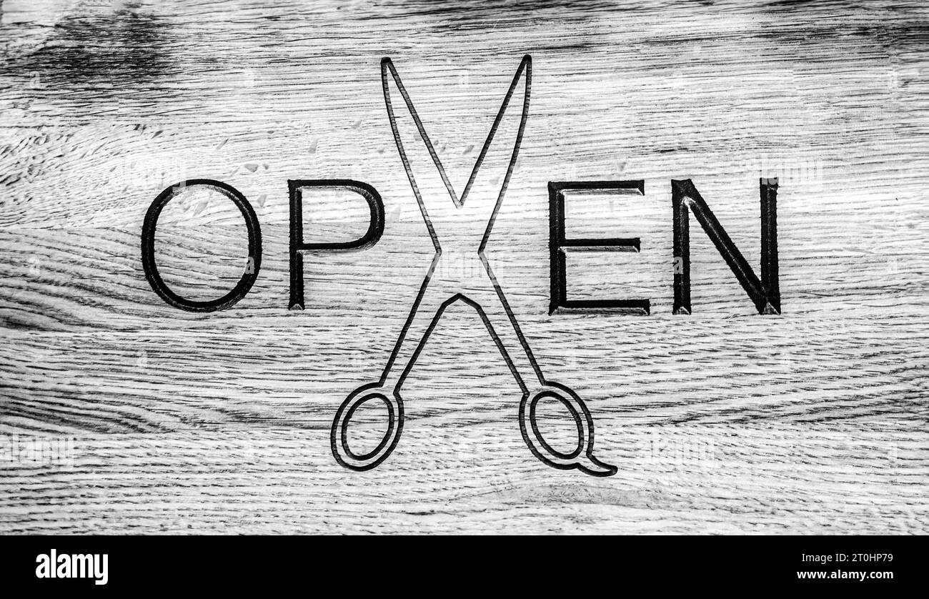 Open barbershop salon. Modern hair salon. Barbershop salon. Open barder ...