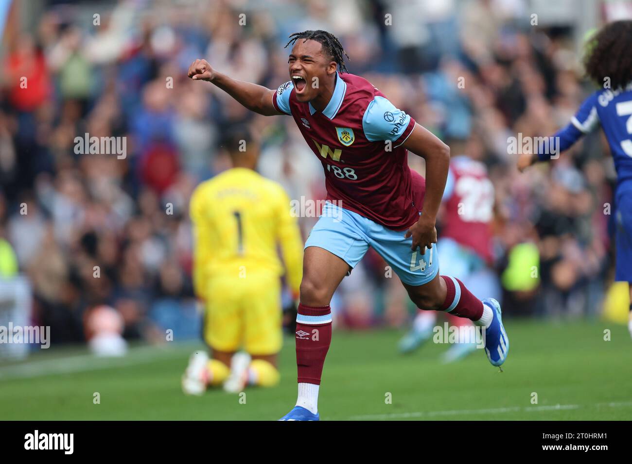 Wilson Odobert of Burnley celebrates scoring his team's first goal ...