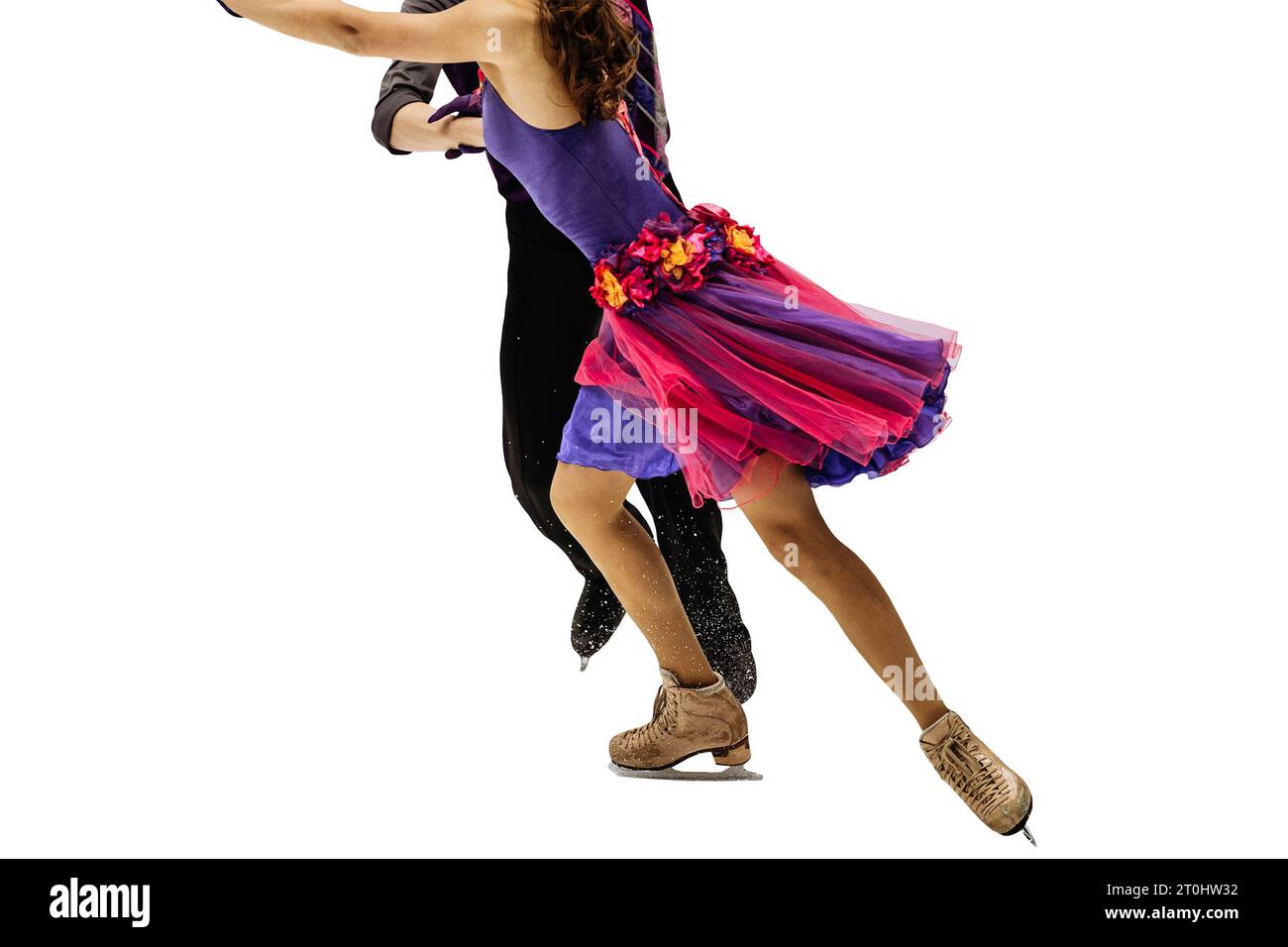 figure skating couple in ice championship isolated on white background ...