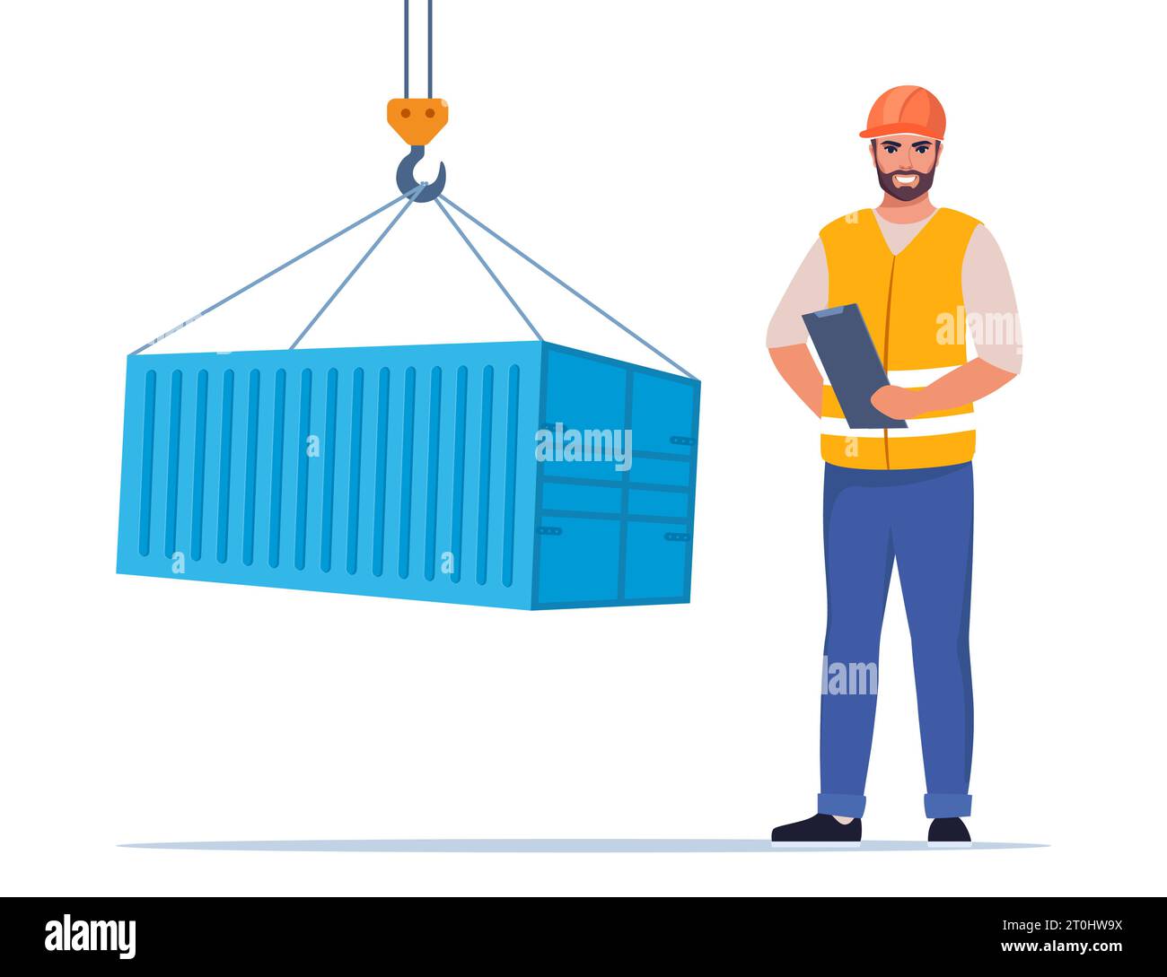 Man in crane lift Stock Vector Images - Alamy
