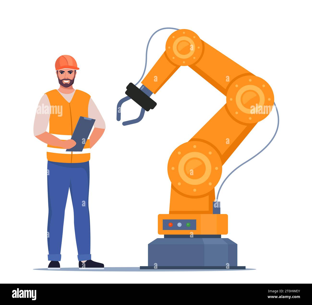 Robotic arm. Industrial tool mechanical robot arm machine hydraulic ...