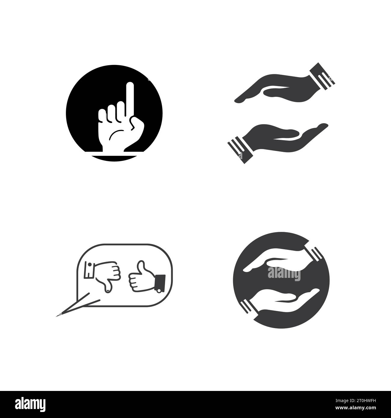 Hand gestures and sign language isolated . Vector illustration of human ...