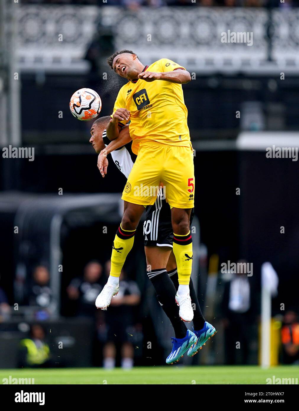 Sheffield United's Auston Trusty and Fulham's Carlos Vinicius battle ...