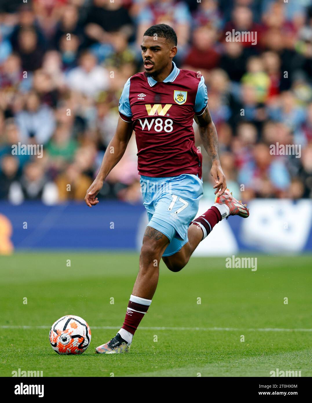 Burnley’s Lyle Foster during the Premier League match at Turf Moor ...