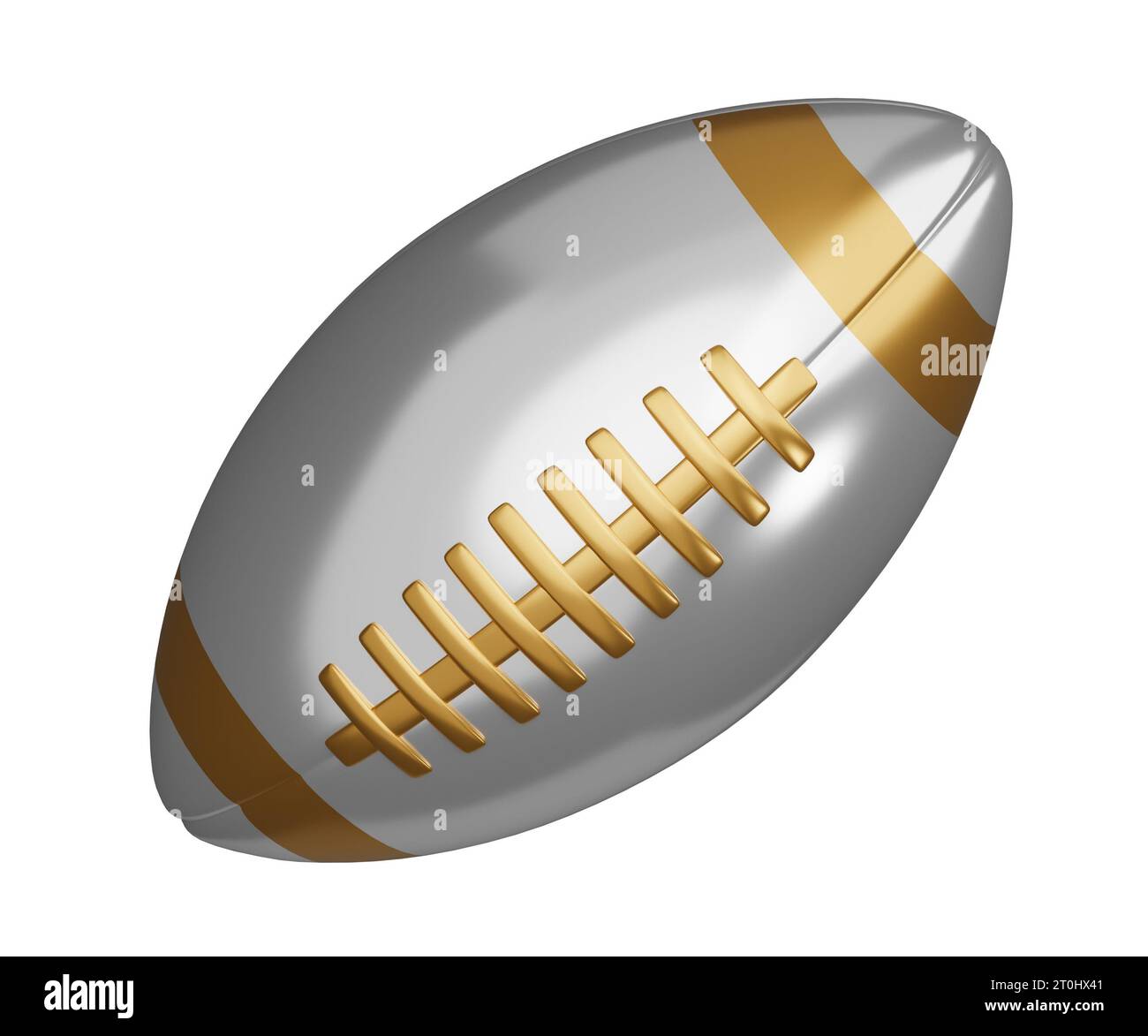 rugby ball sport equipment. 3d render illustration isolated on white ...