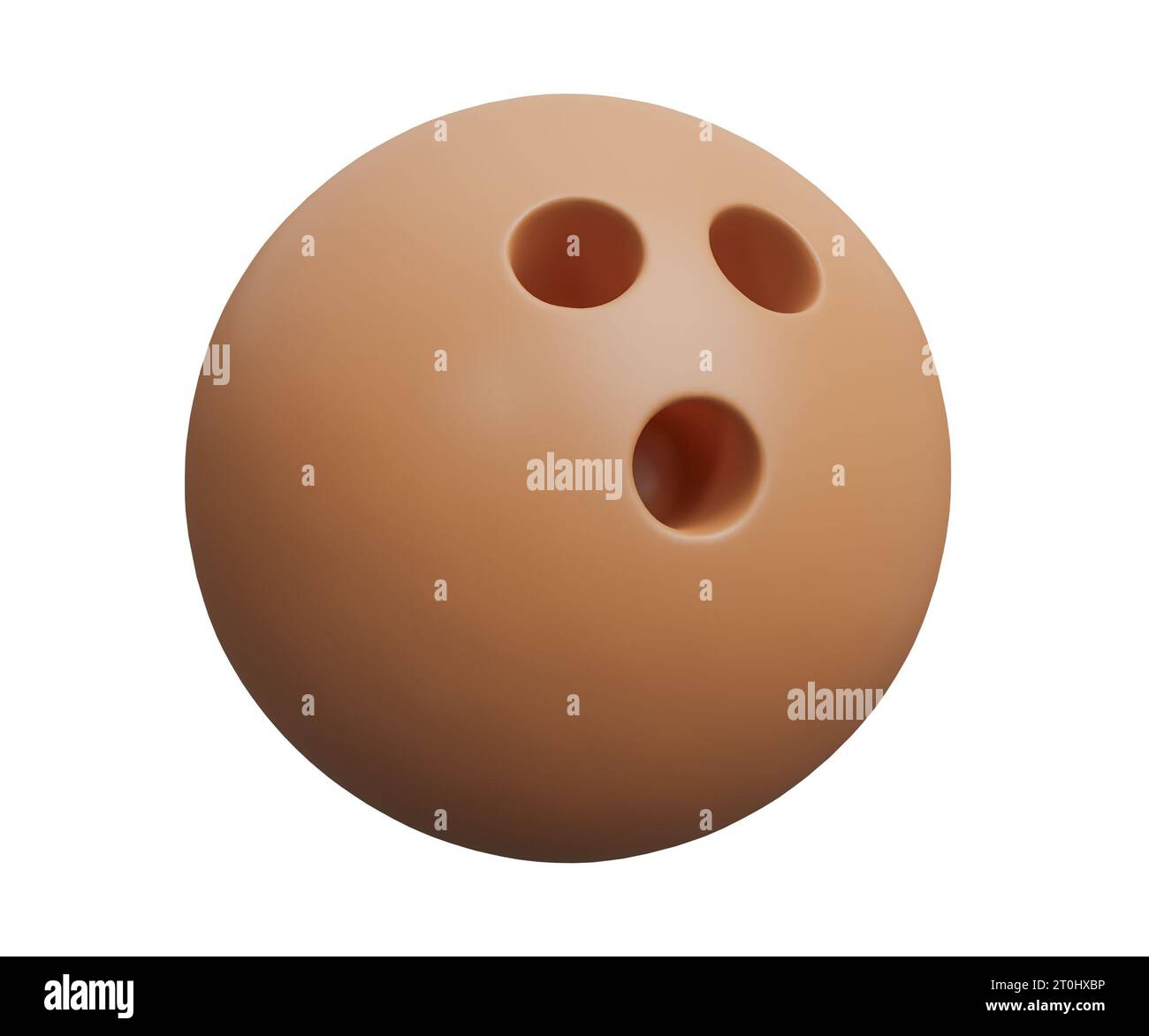 brown bowling ball sport equipment. 3d render illustration isolated on ...