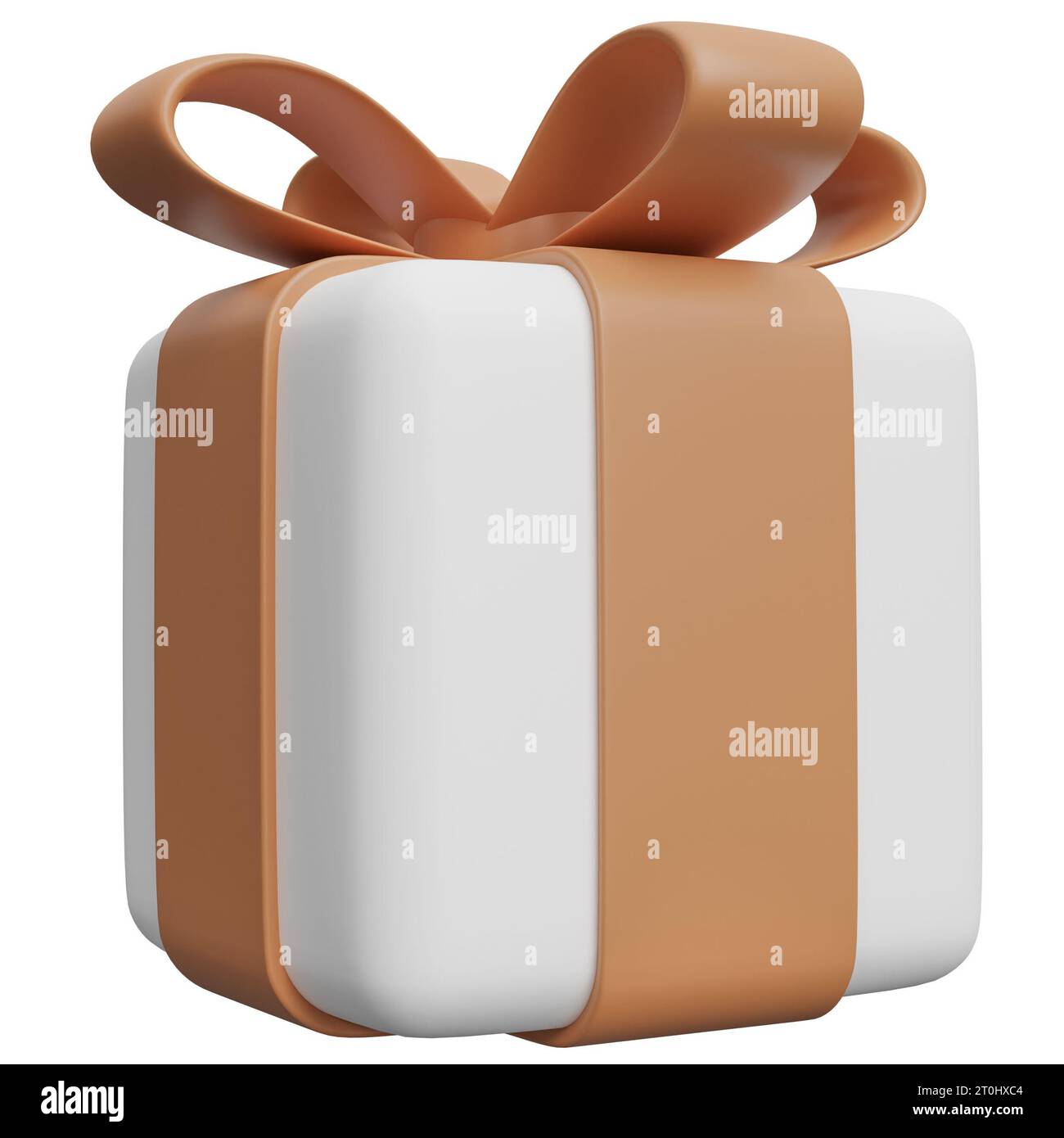 white christmas gift box. 3d render illustration isolated on white ...