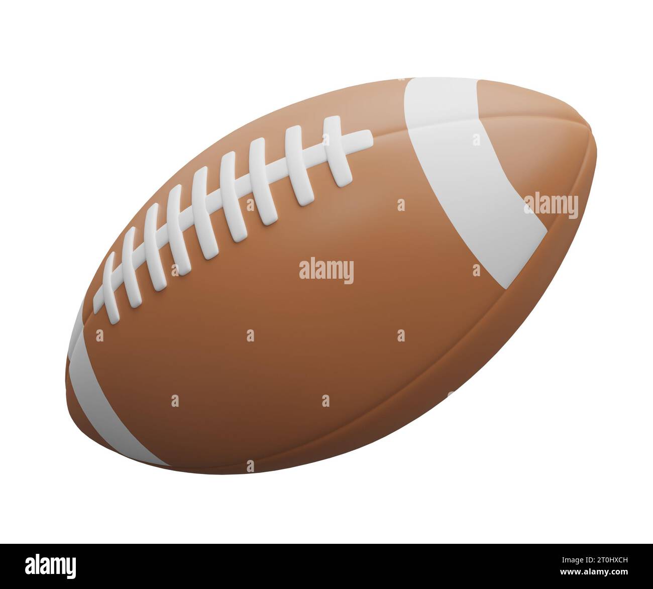 brown rugby ball sport equipment. 3d render illustration isolated on ...