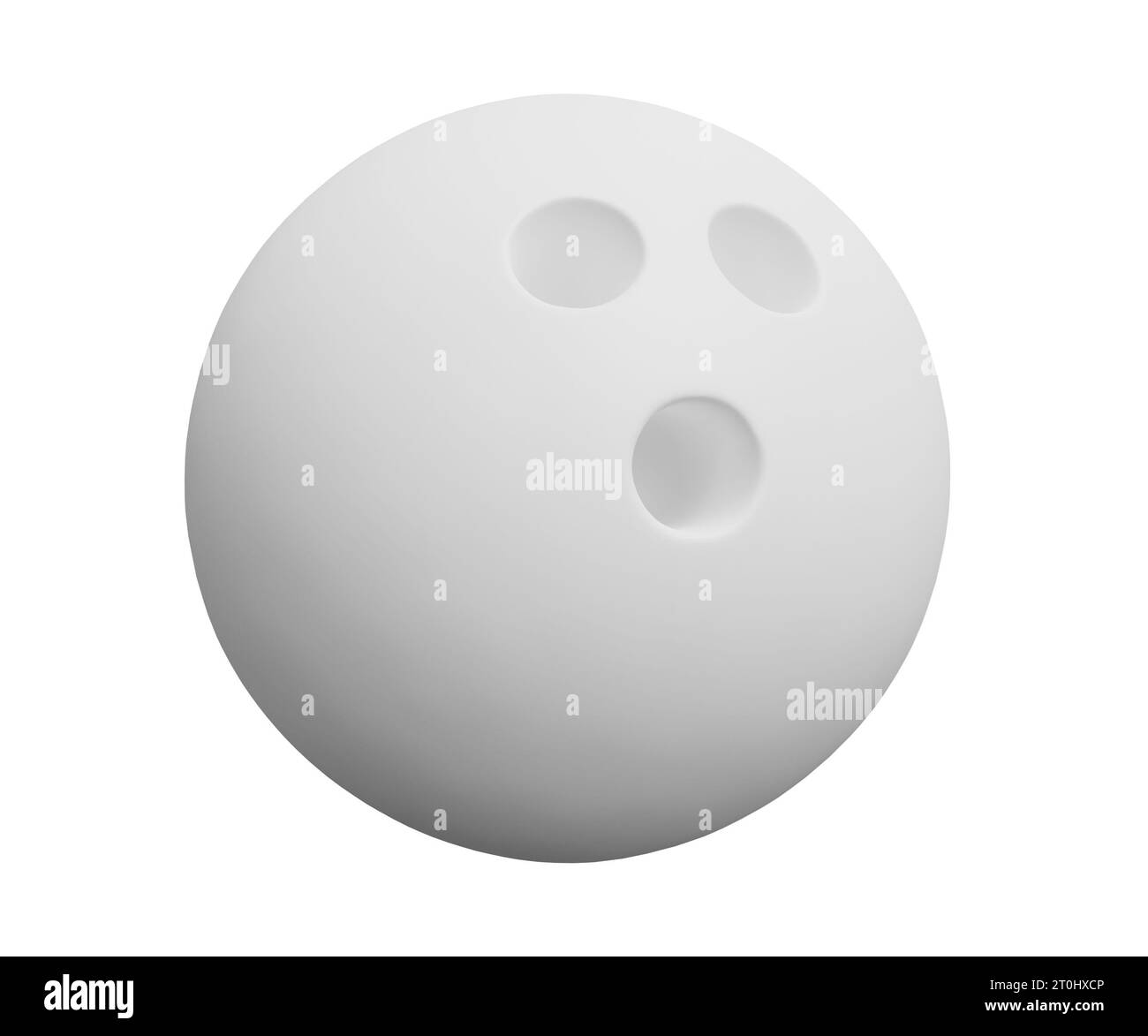 white bowling ball sport equipment. 3d render illustration isolated on ...