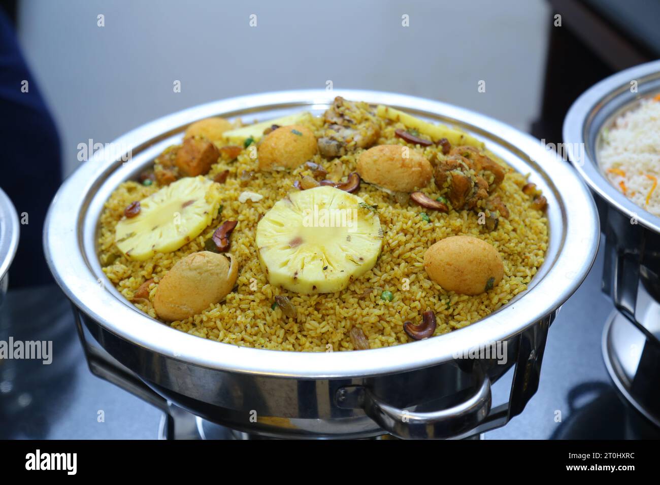 tasty spicy homemade chicken briyani biryani recipe with meat leg piece ...
