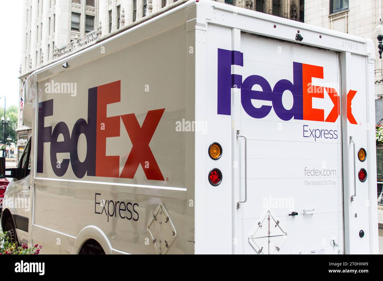 FedEx van with logo Stock Photo - Alamy