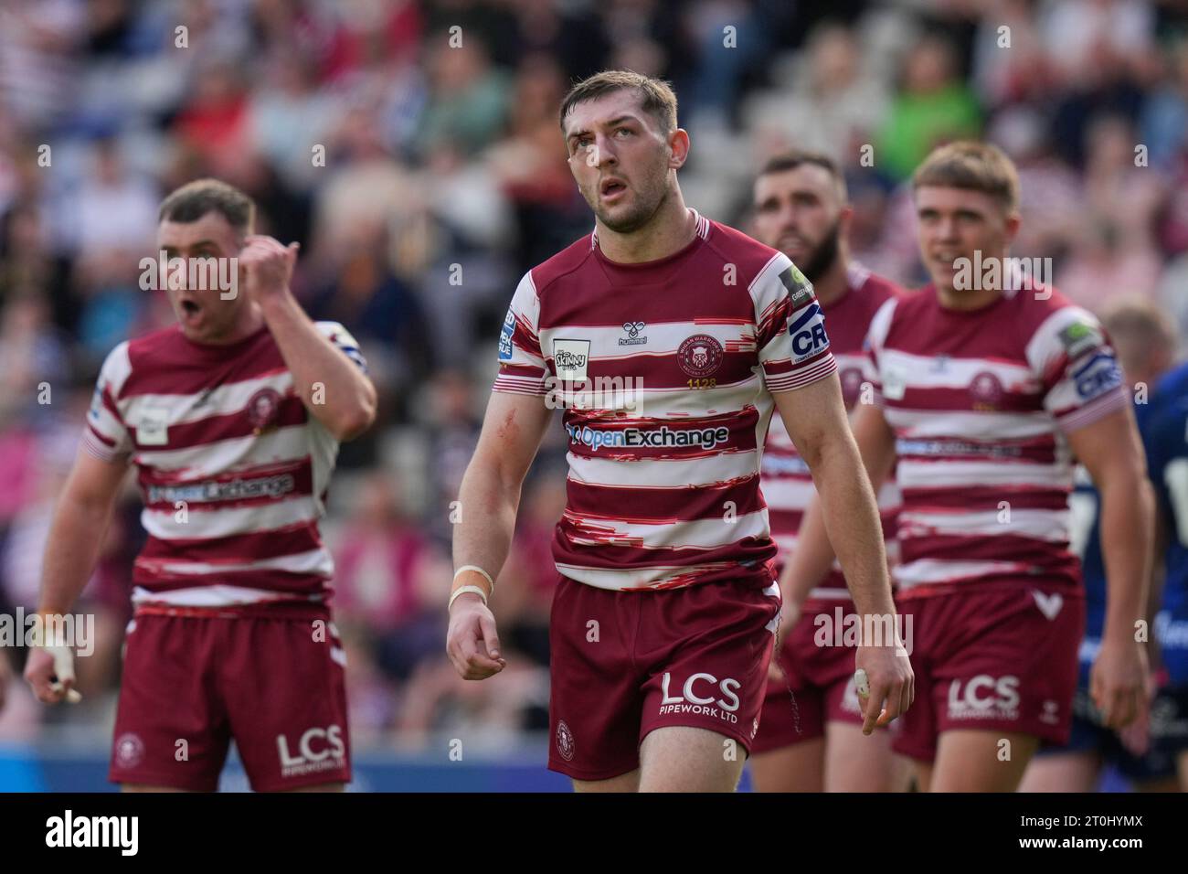 Jake Wardle #4 of Wigan Warriors during the Betfred Super League Semi ...