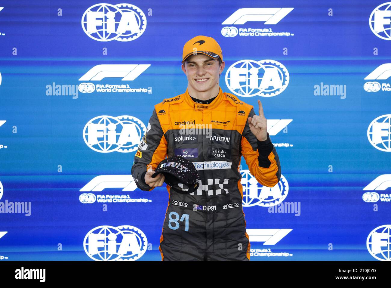 PIASTRI Oscar (aus), McLaren F1 Team MCL60, portrait pole sprint shootout during the 2023 ...