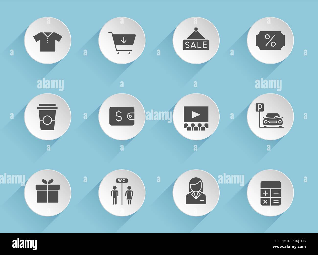 shopping mall vector icons Stock Vector Image & Art - Alamy