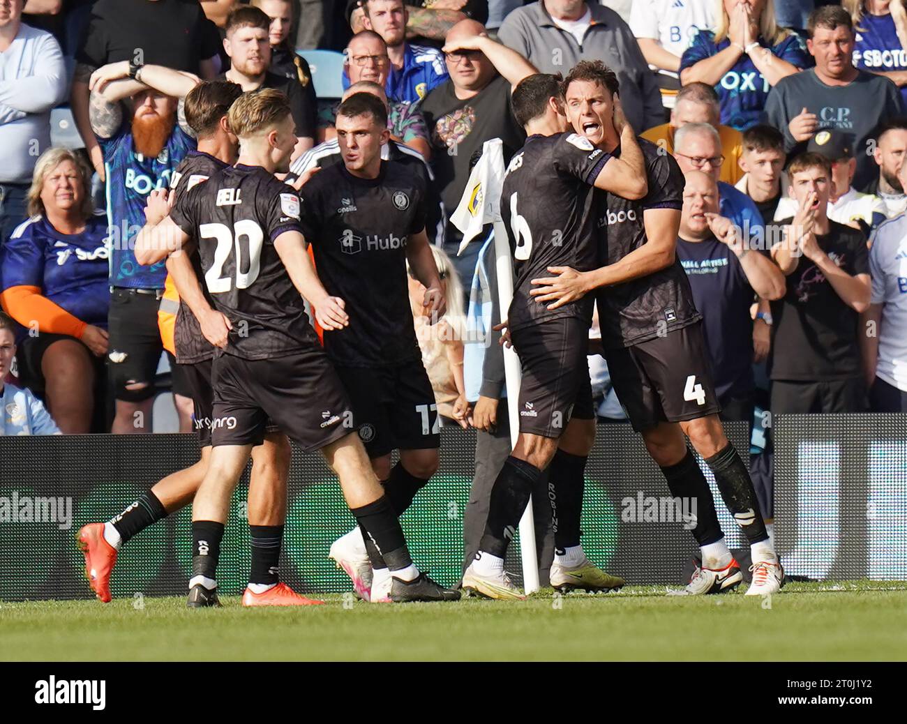 Bristol City's Kal Naismith (right) celebrates scoring his sides first ...