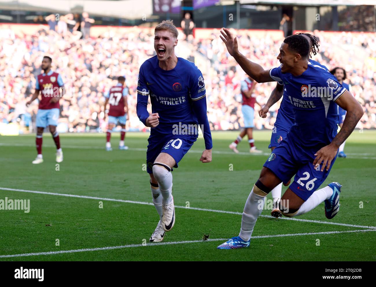 Chelsea’s Cole Palmer celebrates scoring their side's second goal of ...