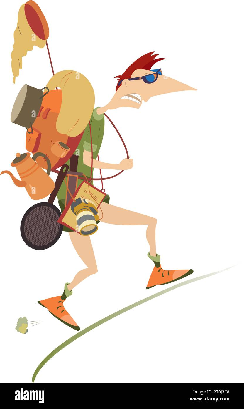 Male hiking rucksack Stock Vector Images - Alamy