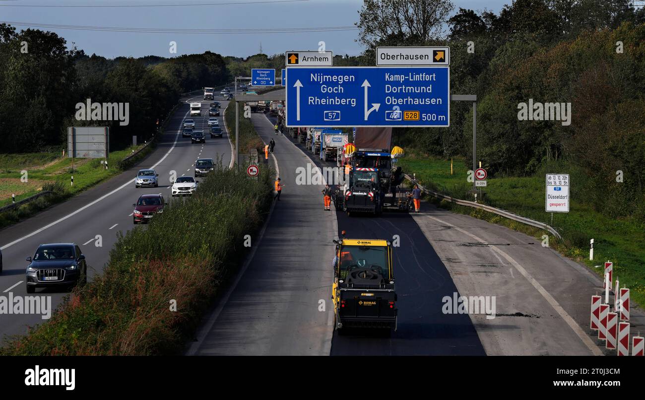 Bauarbeiten auf der A57 zwischen Kreuz Moers und Kreuz Kamp-Lintfort ...