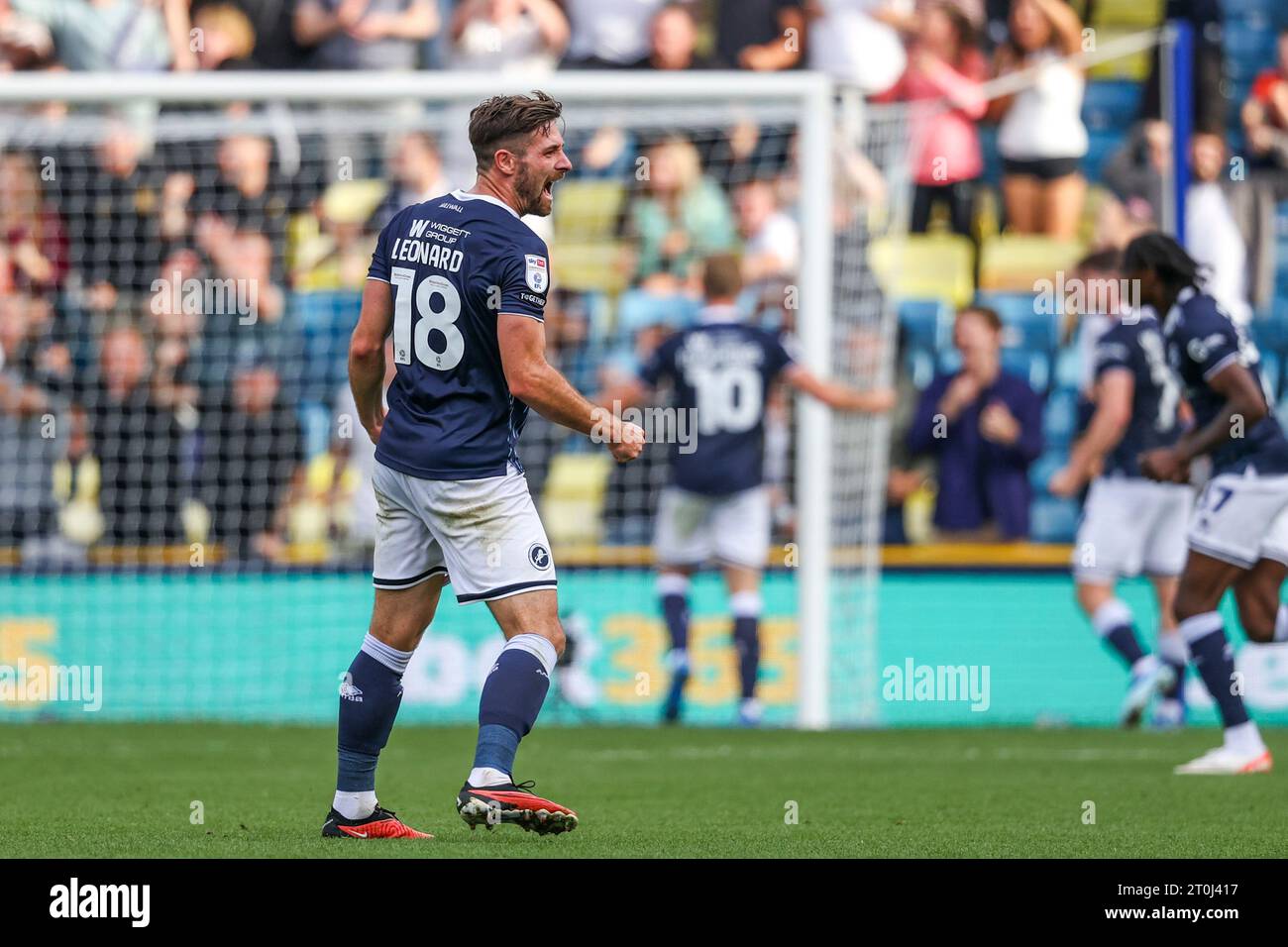 Millwall's Ryan Leonard celebrates after Joe Bryan scores their second ...