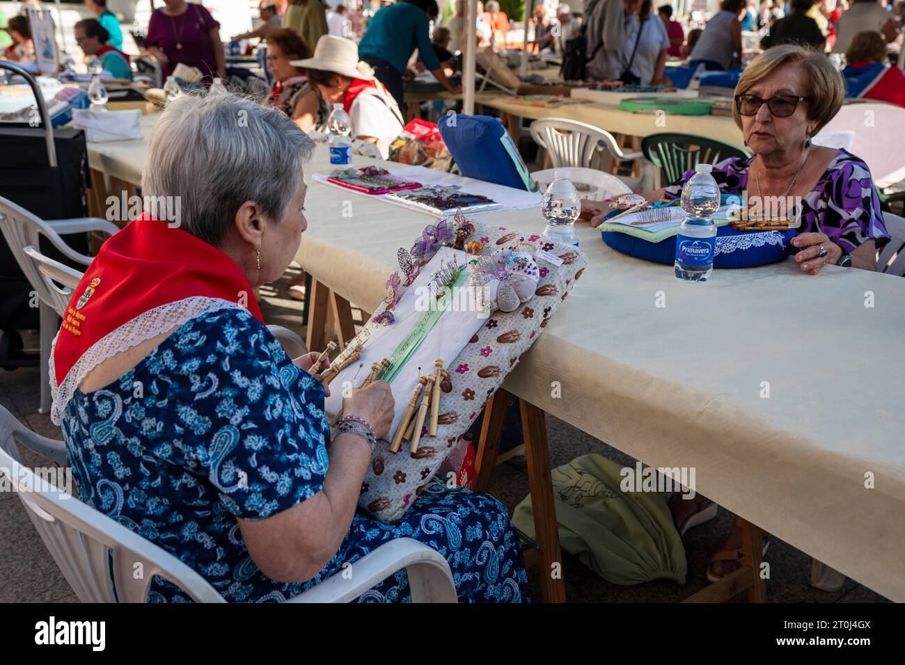 San Sebastian de los Reyes, Madrid, October 07, 2023. Bobbin lace ...