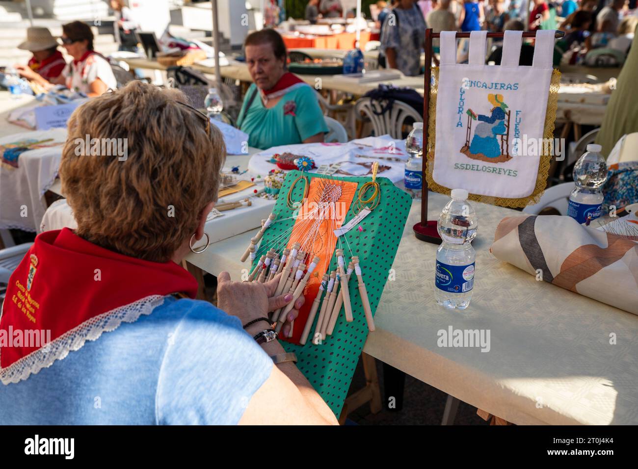 San Sebastian de los Reyes, Madrid, October 07, 2023. Bobbin lace ...