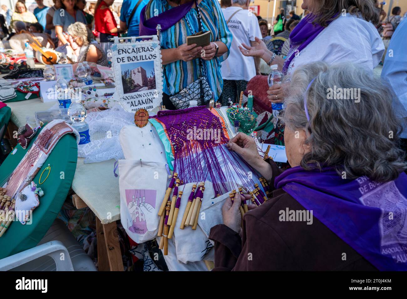 San Sebastian de los Reyes, Madrid, October 07, 2023. Bobbin lace ...