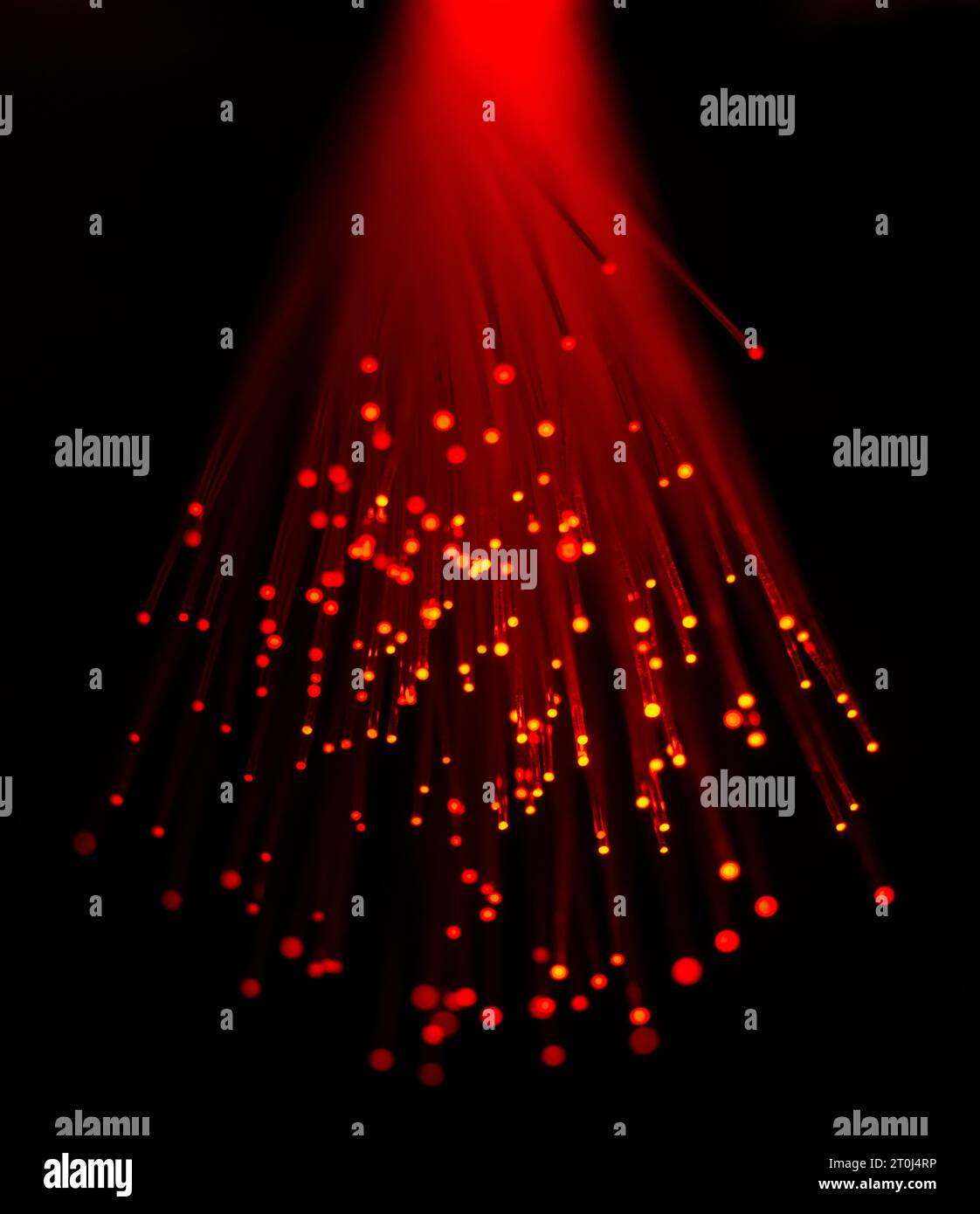 Red light through optic cable Stock Photo - Alamy