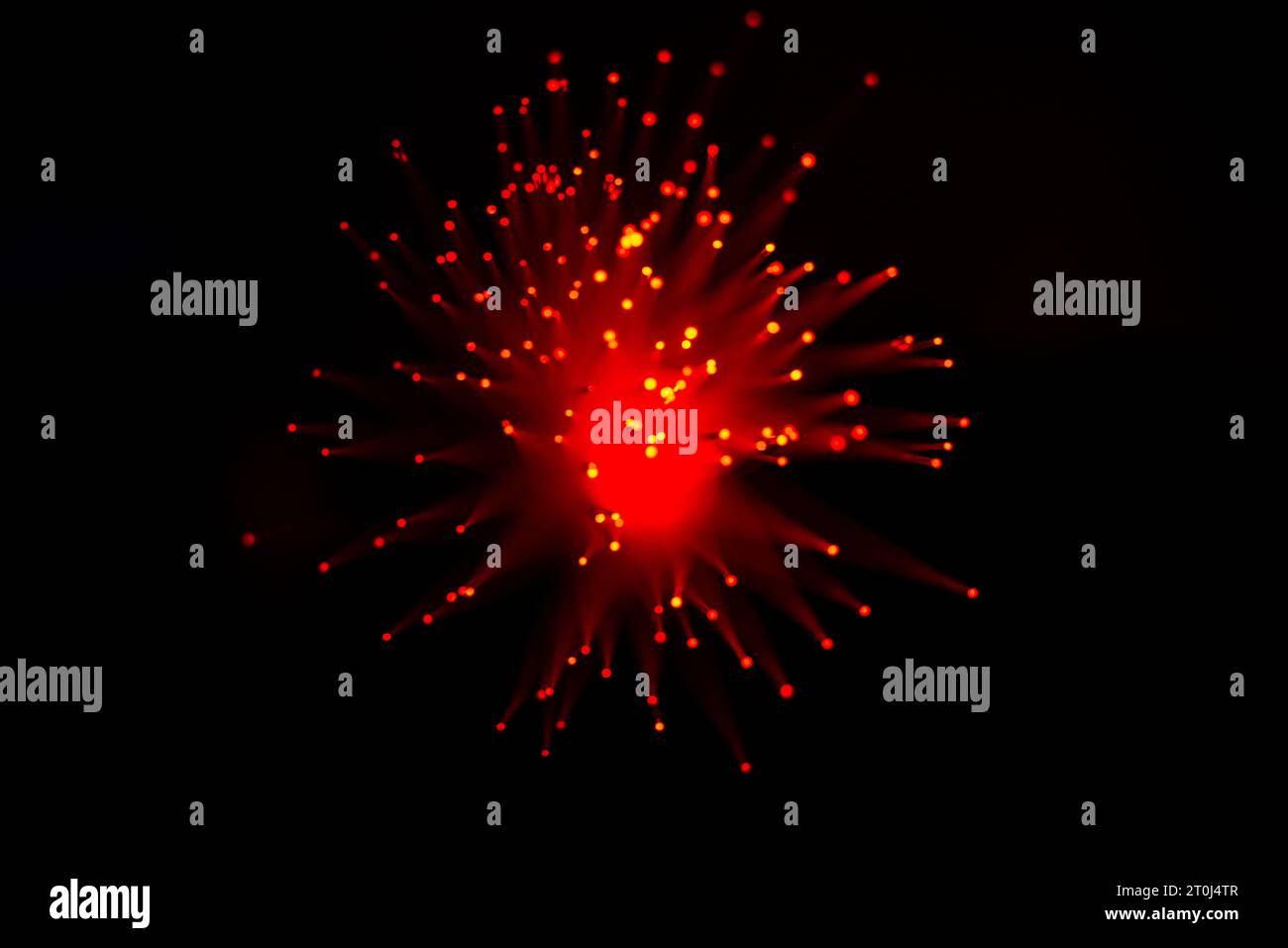 Red light through optic cable Stock Photo - Alamy