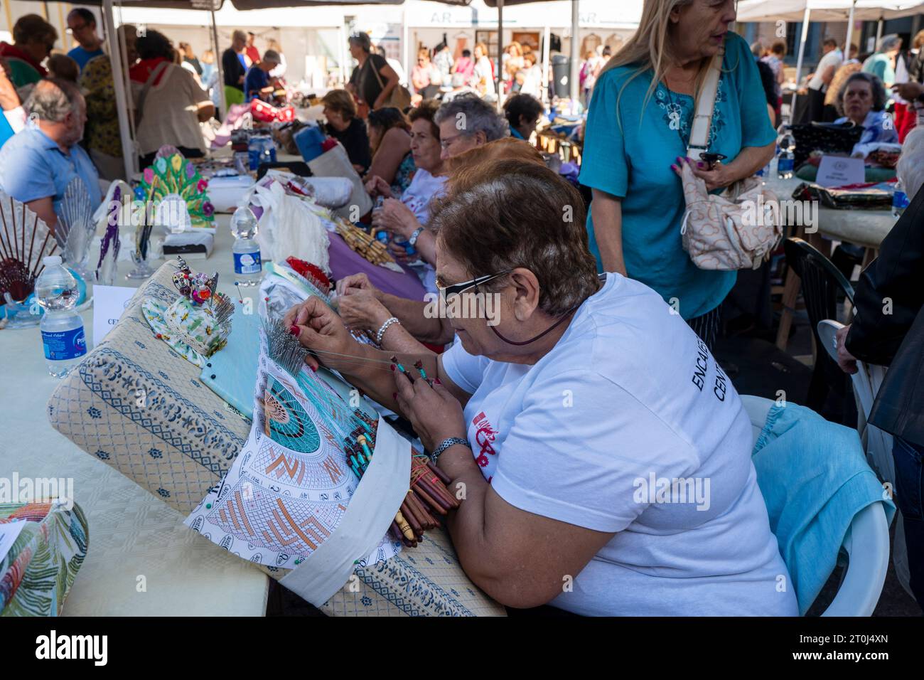 San Sebastian de los Reyes, Madrid, October 07, 2023. Bobbin lace ...