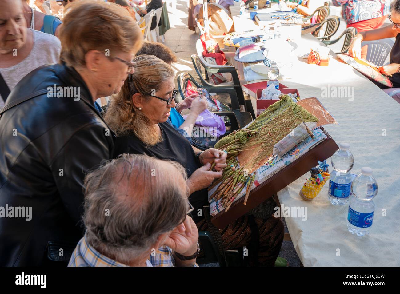 San Sebastian de los Reyes, Madrid, October 07, 2023. Bobbin lace ...