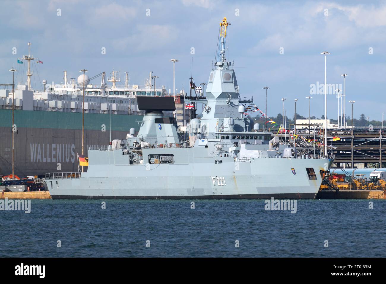 German Navy Frigate HESSEN (F221) Moored In The Port Of Southampton ...