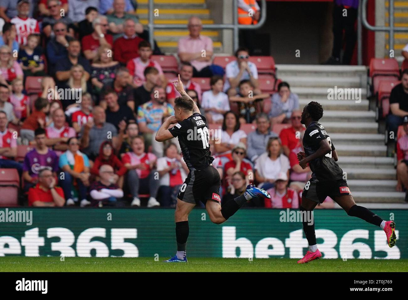 Rotherham United's Jordan Hugill celebrates scoring his sides first ...