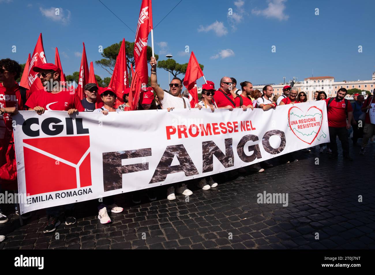 Rome, RM, Italy. 7th Oct, 2023. 100,000 workers gathered in Rome to ...