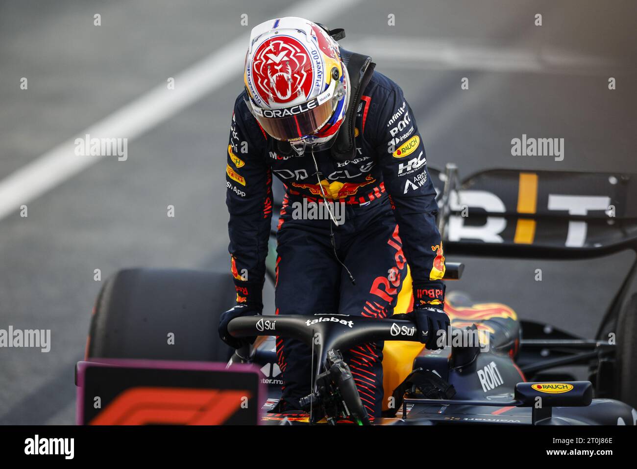 VERSTAPPEN Max (ned), Red Bull Racing RB19, portrait during the 2023 Formula 1 Qatar Grand Prix ...