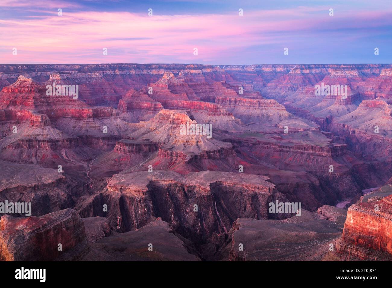 Stunning colorful view of layered rock from the rim of Grand Canyon ...