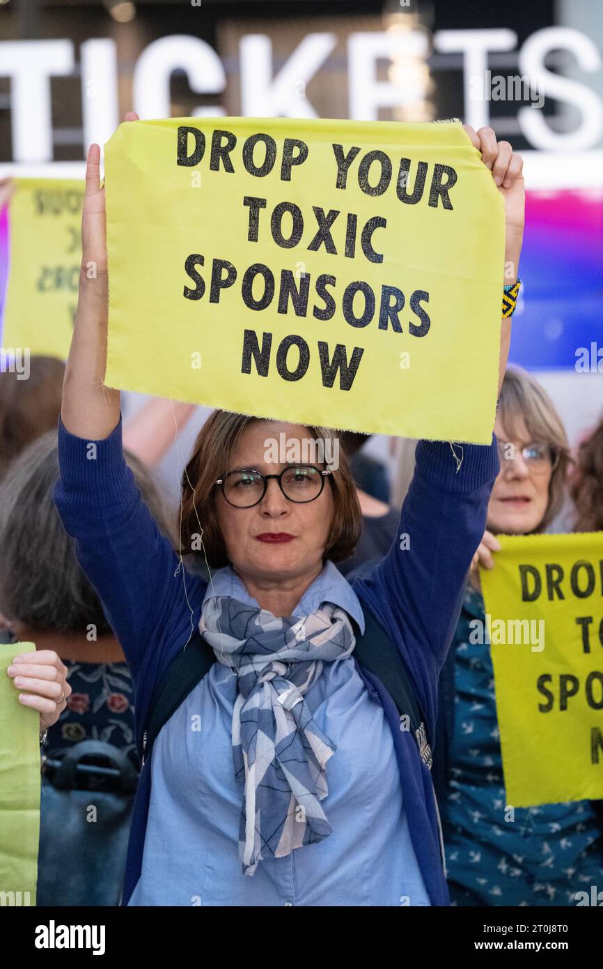 London, UK. 7 October, 2023. Nine climate choirs of around 100 singers ...
