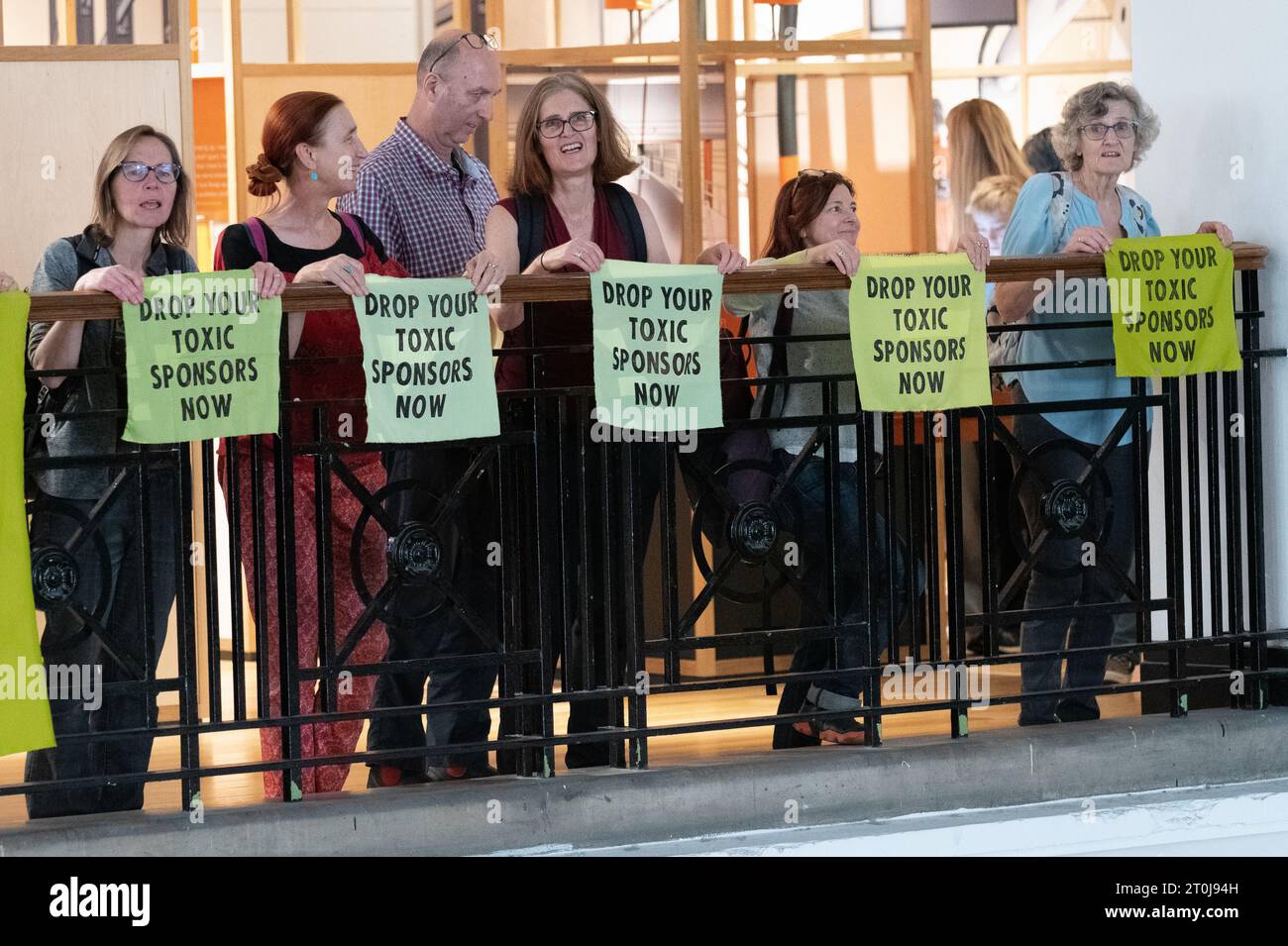 London, UK. 7 October, 2023. Nine climate choirs of around 100 singers ...