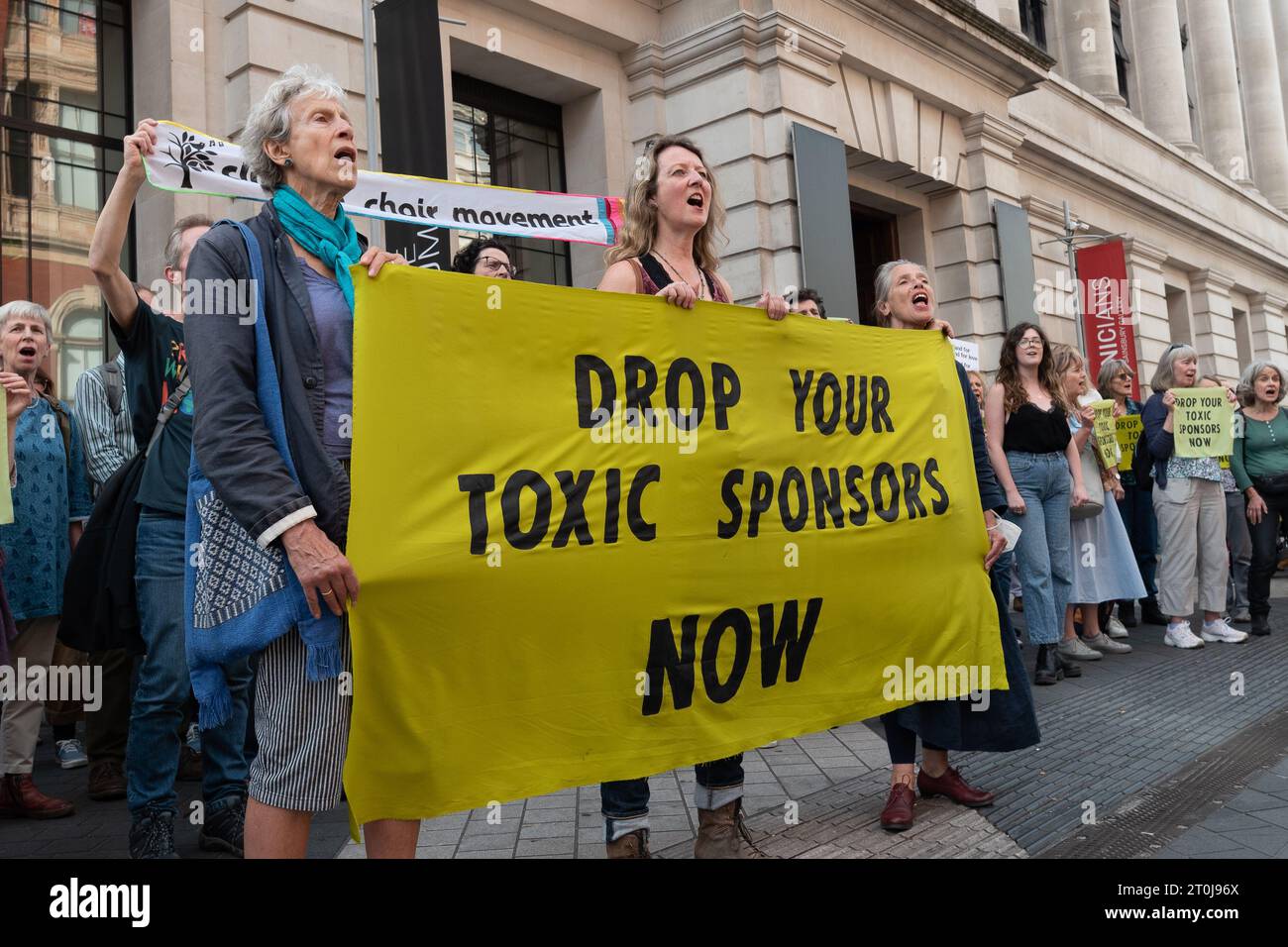London, UK. 7 October, 2023. Nine climate choirs of around 100 singers ...