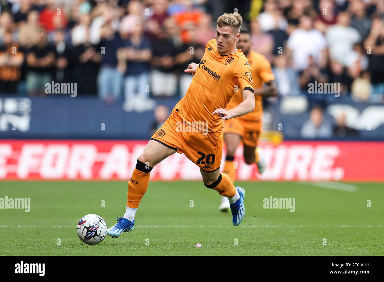 Hull City's Liam Delap during the Sky Bet Championship match at The Den ...