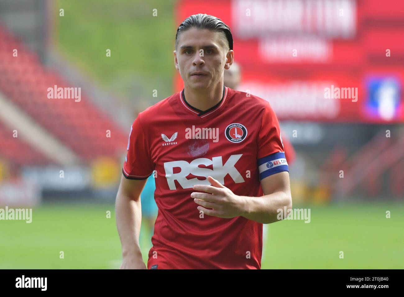 London, England. 7th Oct 2023. George Dobson of Charlton Athletic ...